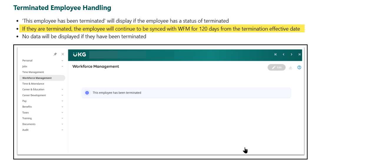 UKG Pro Suite: Employee is Terminated/inactive in UKG Pro Yet Still ...
